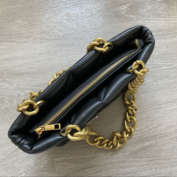 Zara | Bags | Zara Quilted City Bag With Gold Chain Strap | Poshmark